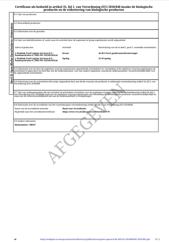 Skal Certification for Heebink Extended - Heebink Transport